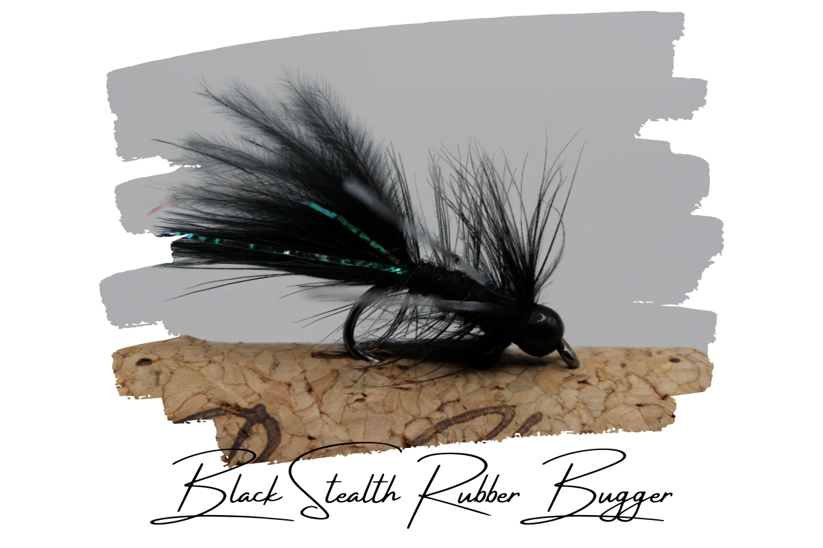 Artisan Black Stealth Rubber Bugger – Barbless Flies