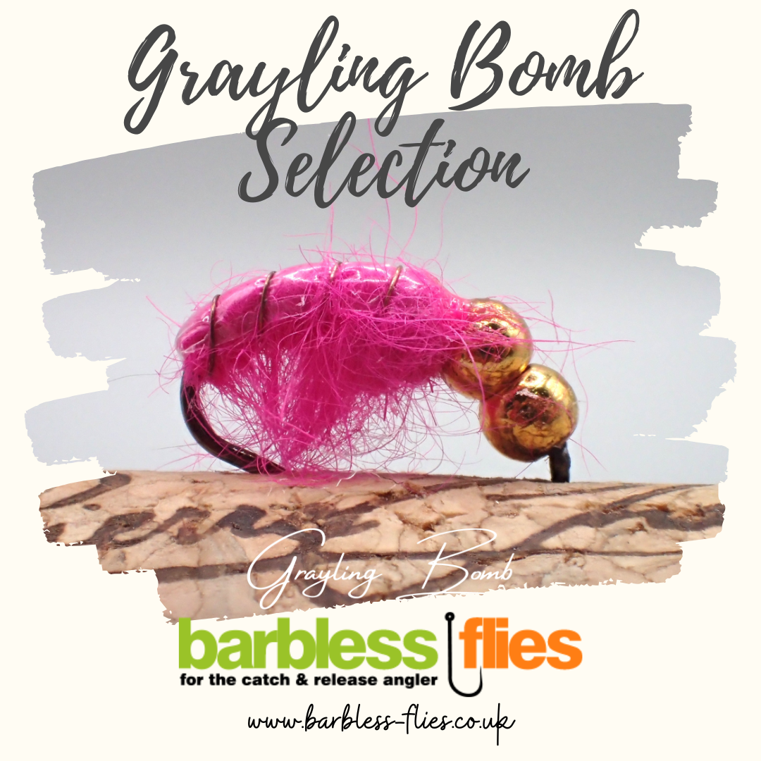 Tungsten Grayling Bomb Selection – Barbless Flies